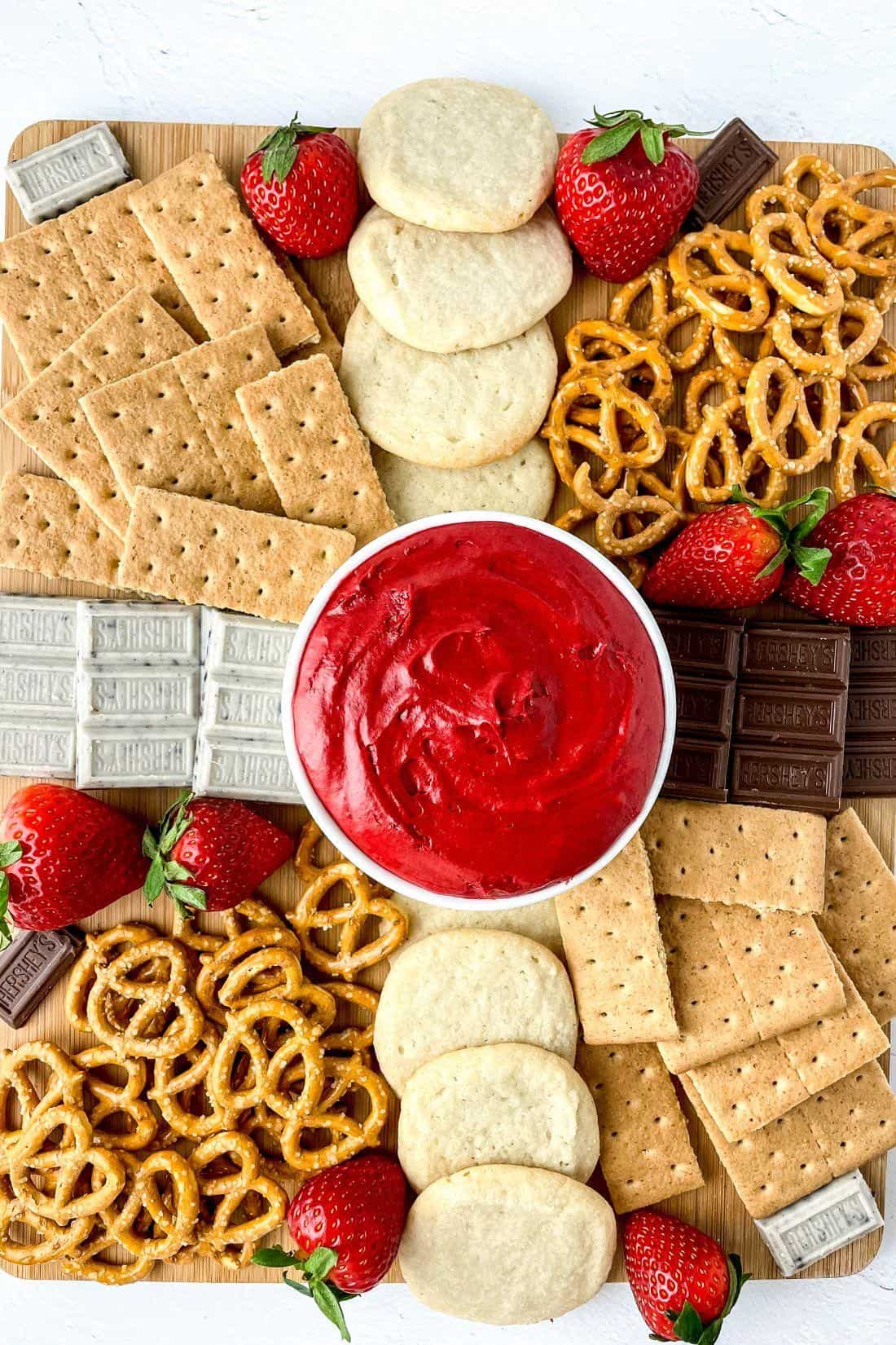 RED VELVET MARSHMALLOW DIP CHARCUTERIE - Sweet and Savory Morsels