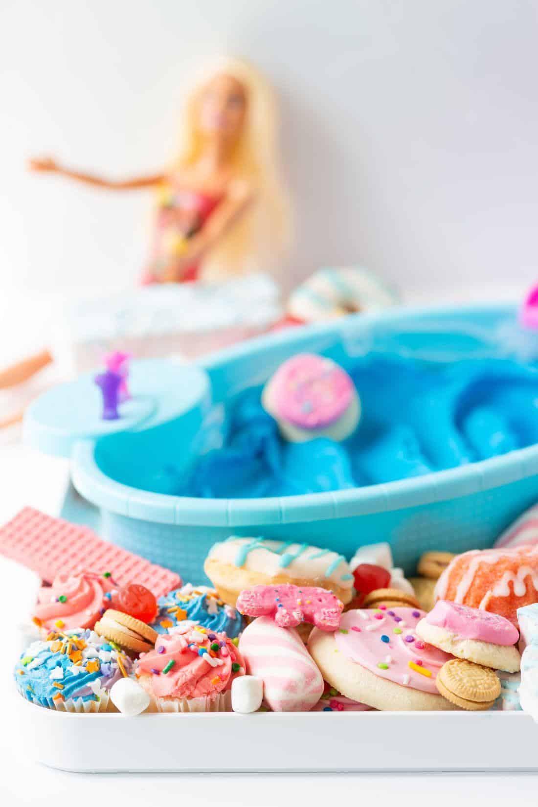 BARBIE POOL FROSTING BOARD - Sweet and Savory Morsels
