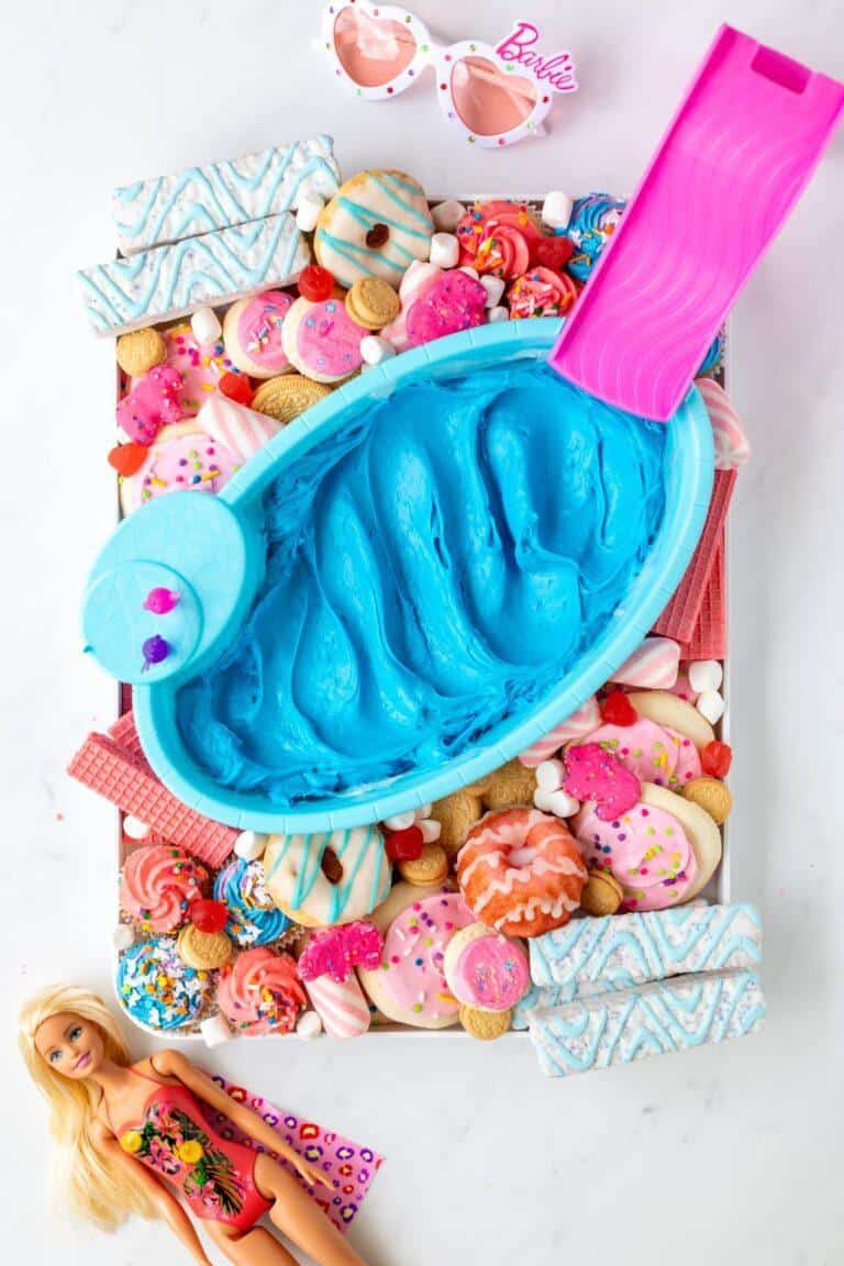 BARBIE POOL FROSTING BOARD - Sweet and Savory Morsels