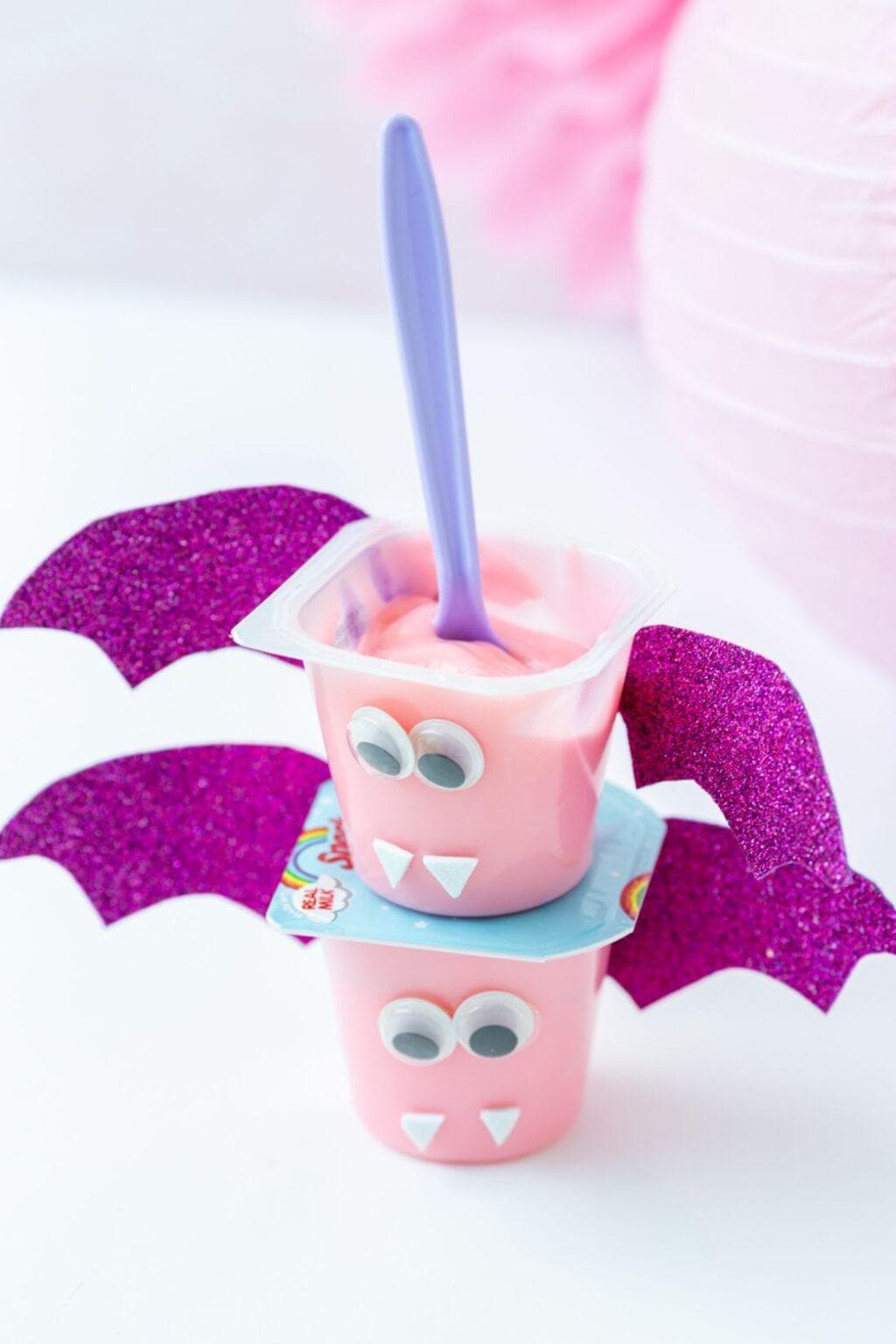 Spooky DIY Pastel Bat Pudding Cups | Halloween Treat
