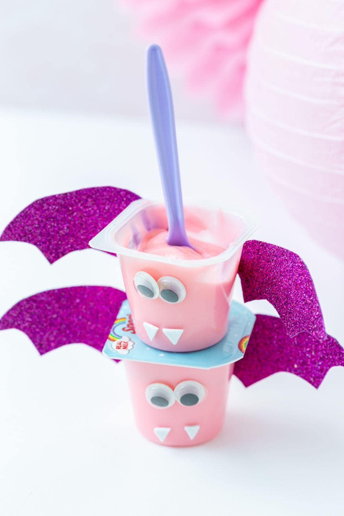 Spooky DIY Pastel Bat Pudding Cups | Halloween Treat