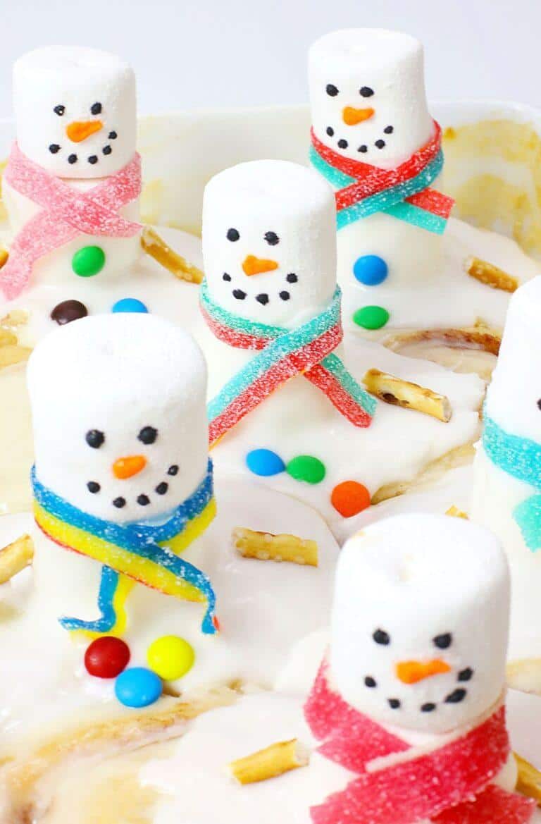 Title: Frosty's Meltdown: Melted Snowman Cinnamon Rolls