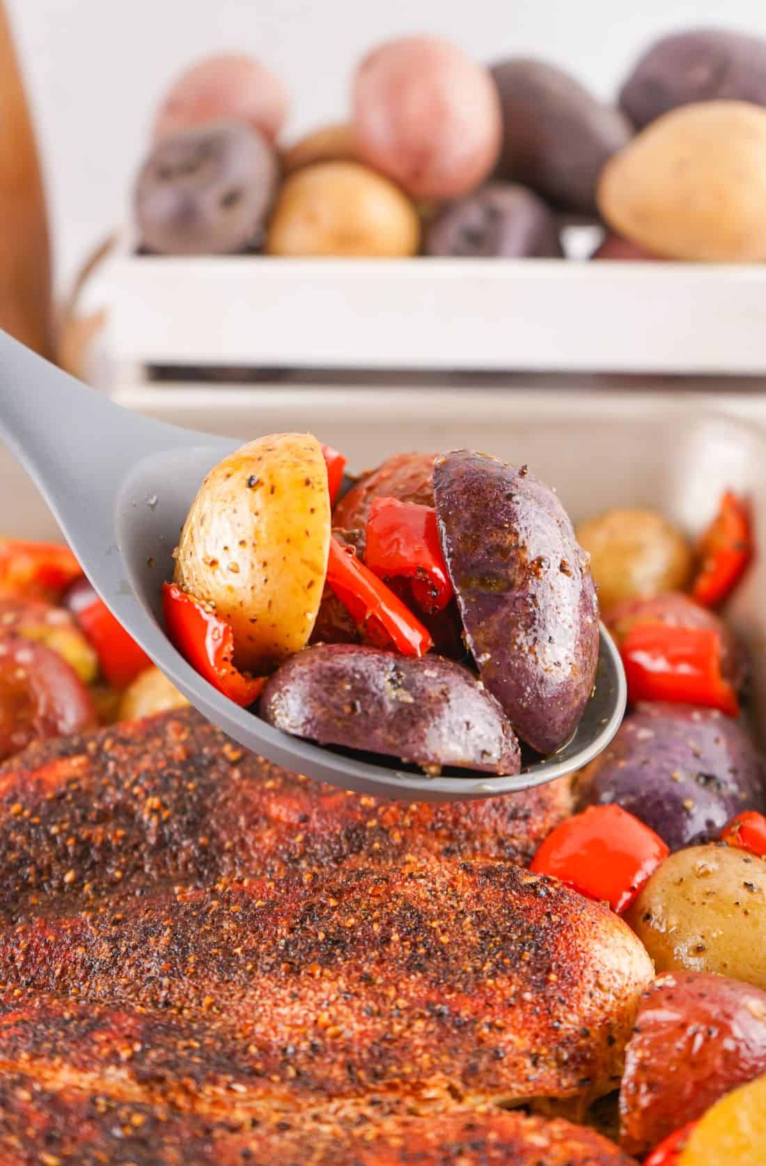 CHICKEN SHEET PAN BAKE, EASY DISH - Sweet and Savory Morsels