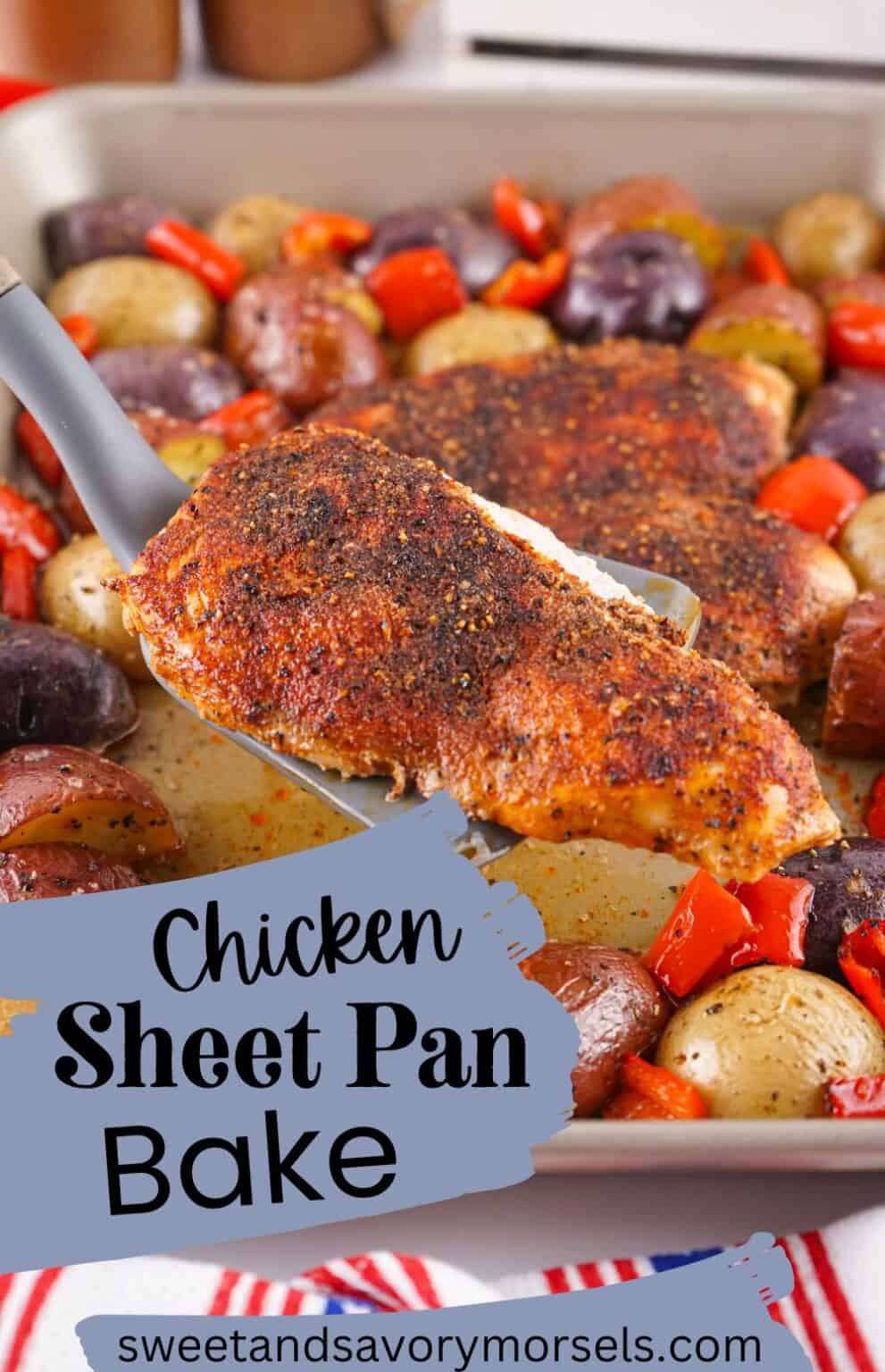 CHICKEN SHEET PAN BAKE, EASY DISH - Sweet and Savory Morsels