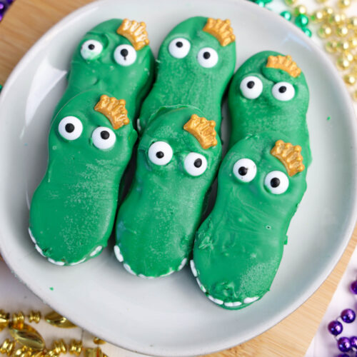 Easy No-Bake Mardi Gras Alligator Cookies Recipe